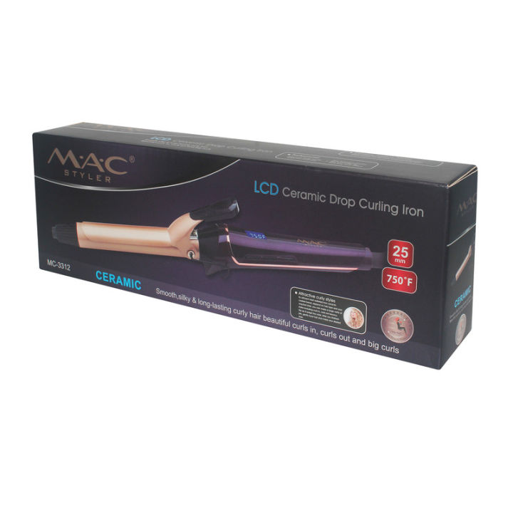 MAC Styler LCD Ceramic Drop Curling Iron MC-3312 | Daraz.lk