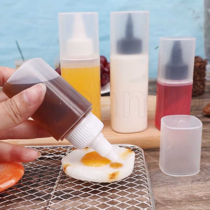 Sharp-mouth Empty Bottle Mini Transparent Plastic Squeeze Sauce Bottle ...