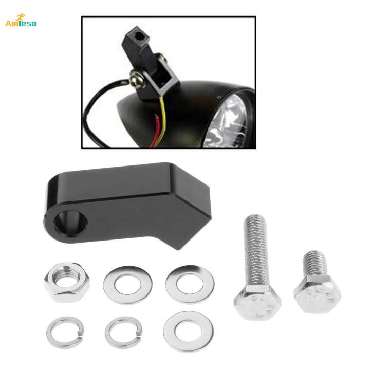 Universal Headlight Mount Block Bracket Mounting Bolt Block Kit Black ...