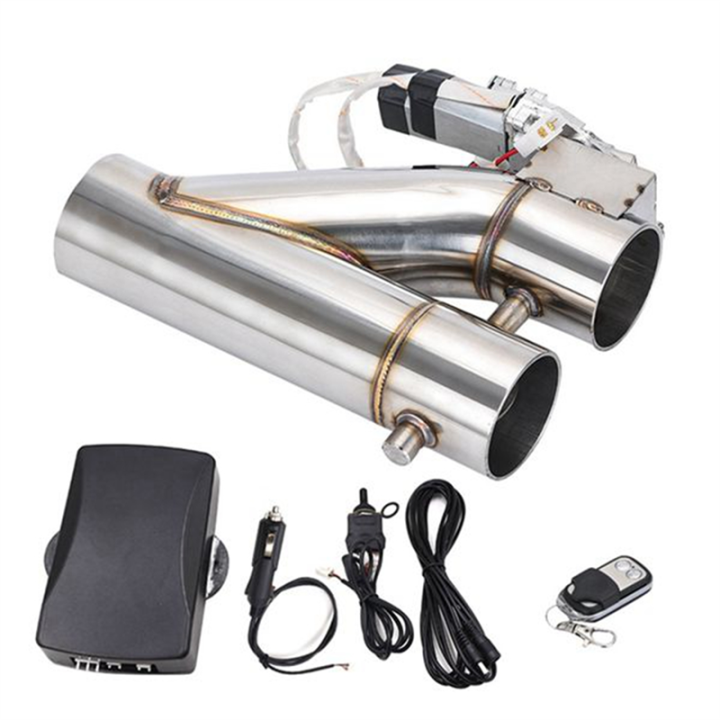 Universal 2.5In Dual Valve Electric Exhaust Shut-Off Valve System Y ...
