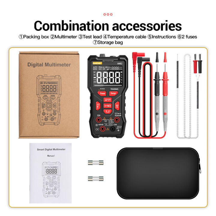 【New Arrivals】ANENG AN82 PRO Digital Multimeter Professional 9999 DIY ...