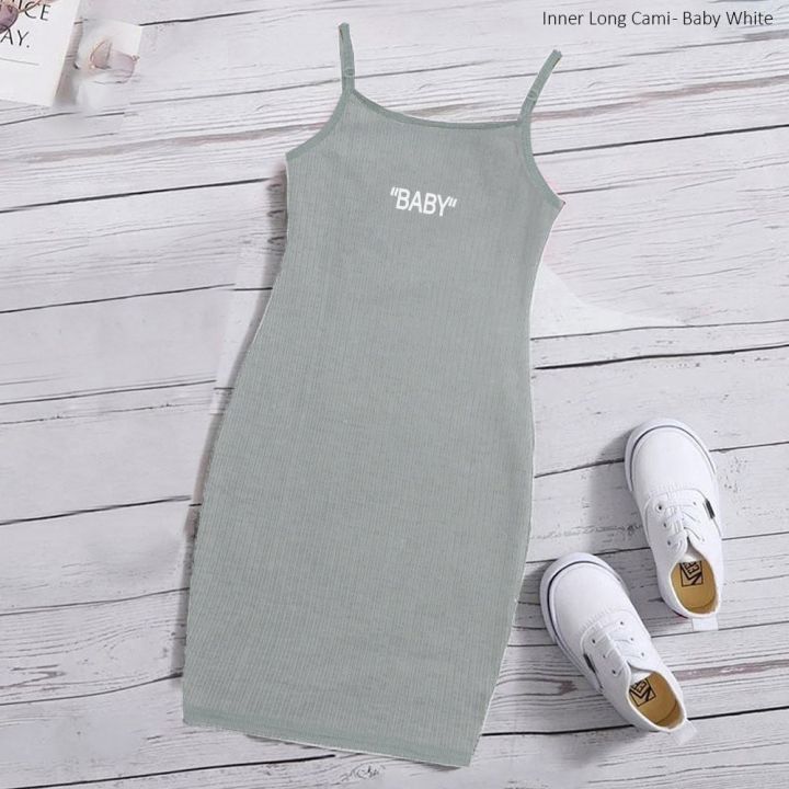 Inner Long Cami - Baby White Women Crop Tank Girl Ladies Strap ...