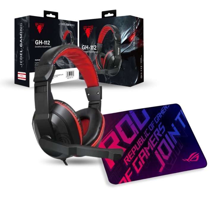 Gaming Wired Headset With Mic GH-112 Jedel and Gaming Mouse Pad L11 ...