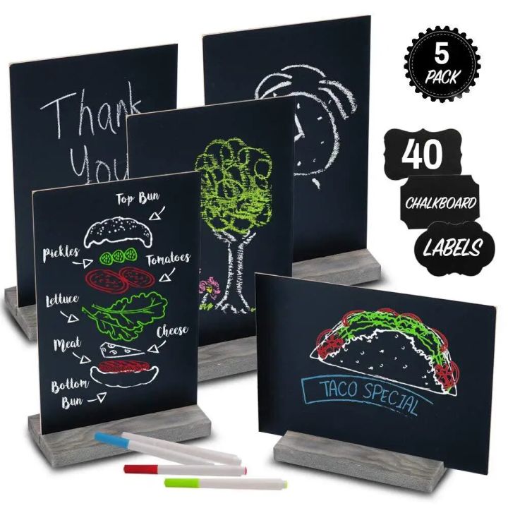 Mini Wooden Small Blackboard Ornaments Fashion Vertical Double-sided ...