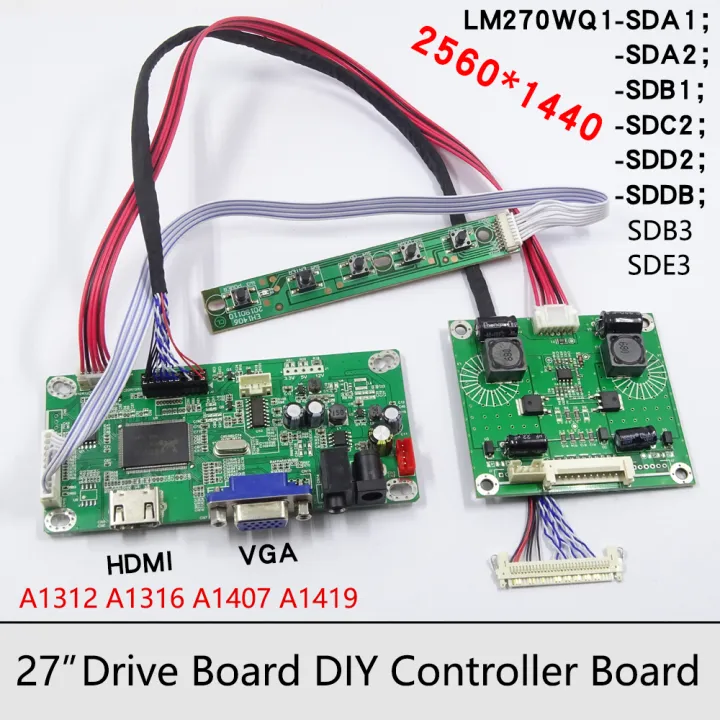 HDMI+VGA Controller Board Kit for 2560X1440 LM270WQ1(SD)(E3) LM270WQ1-SDE3 LCD LED screen Driver ...