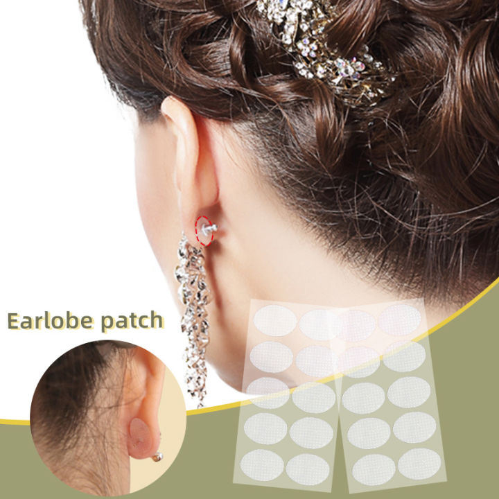 50 Stickers Clear Earring Support Patches Earring Backs For Droopy Ears ...