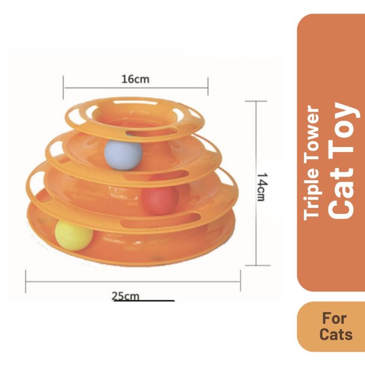 Triple Tower Track Ball Tower Tree Cat Kitten Play Toy | Daraz.lk