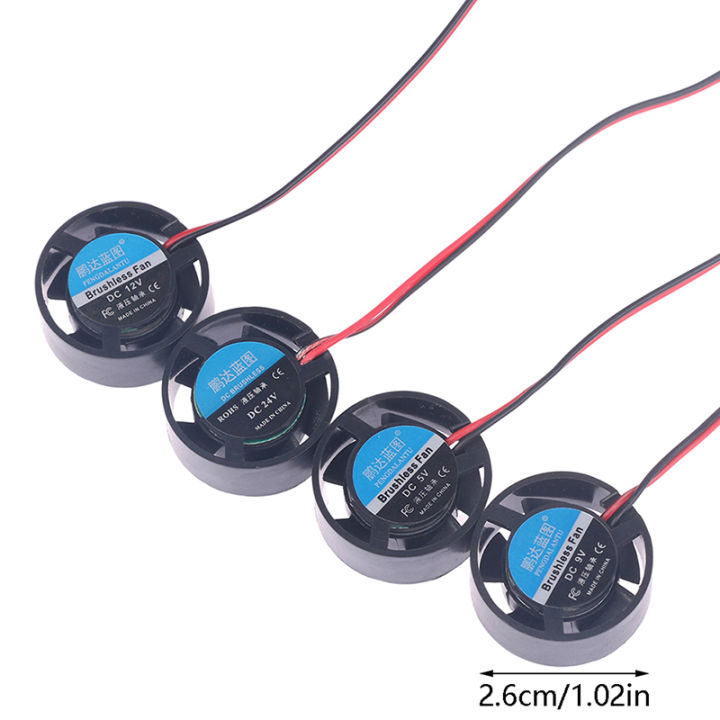 1Pc Notebook Micro Cooling Fan 25.5x10mm 5V 9V 12V 24V Round Mini For ...