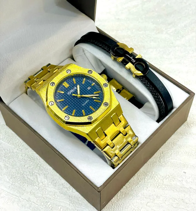 ORIX AP DESIGN GOLD STEEL WATCHES FOR MEN | Daraz.lk