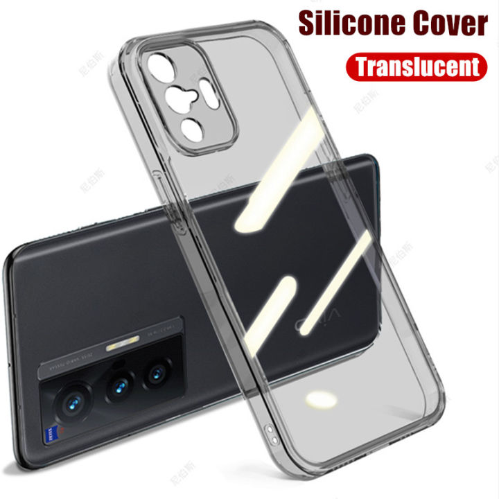lthmy for Vivo X70 Pro+ Plus case soft semi-transparent black silicone ...