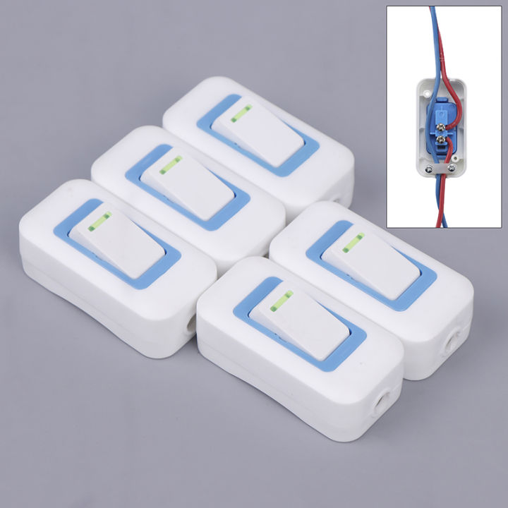 1/5PCS Small Rocker Button Wiring Switch White Hand Pinch Bedside Small Appliance Push Button ...
