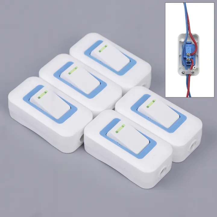 1/5PCS Small Rocker Button Wiring Switch White Hand Pinch Bedside Small ...