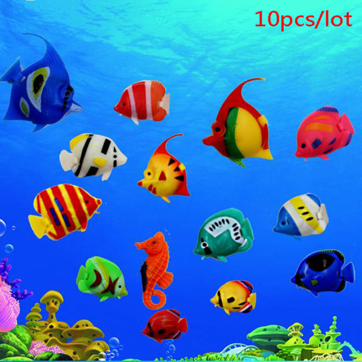 10pcs Aquarium Fish Tank Artificial Floating Fish Pet Decor Ornaments ...