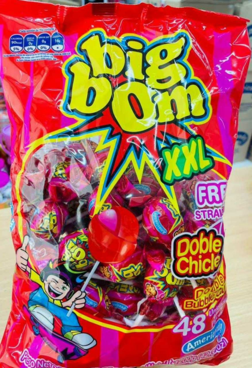 [Mix Flavor][Dubai] 10/20/48pcs Big Bom XXL Lolipop With Chew Gum Seal ...