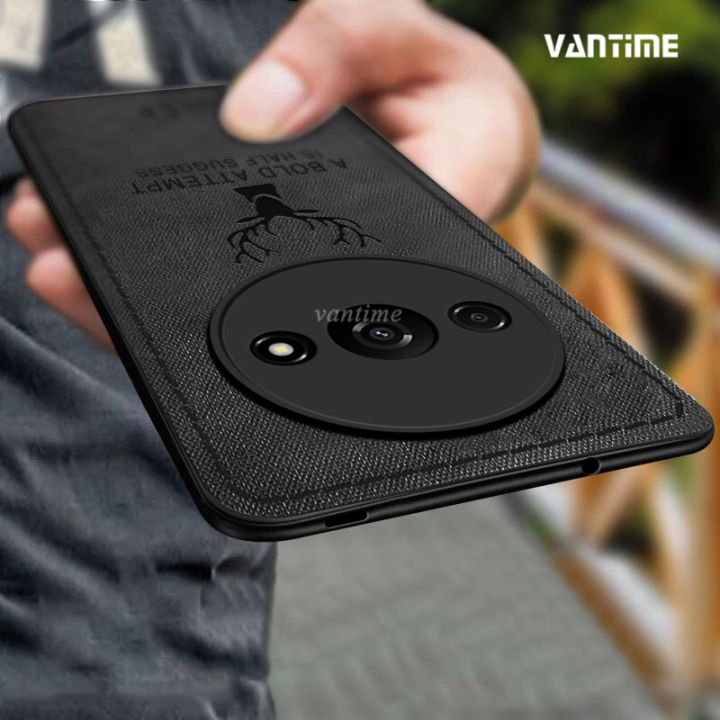 Vantime for Xiaomi Redmi A3 A3X Case Hybrid Fabric Texture Patterned ...