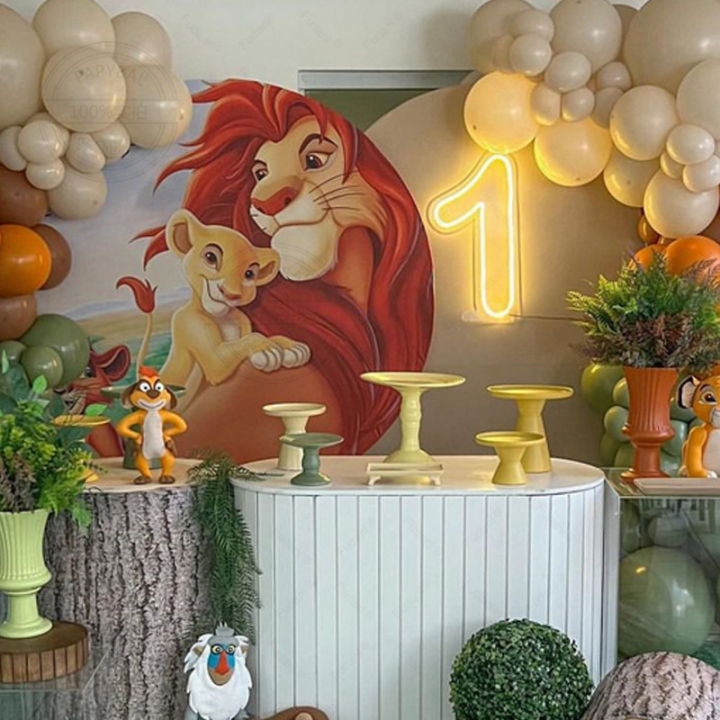 73pcs Lion King Simba Theme Latex Balloon 32'' Number 1-9th Foil Arch ...