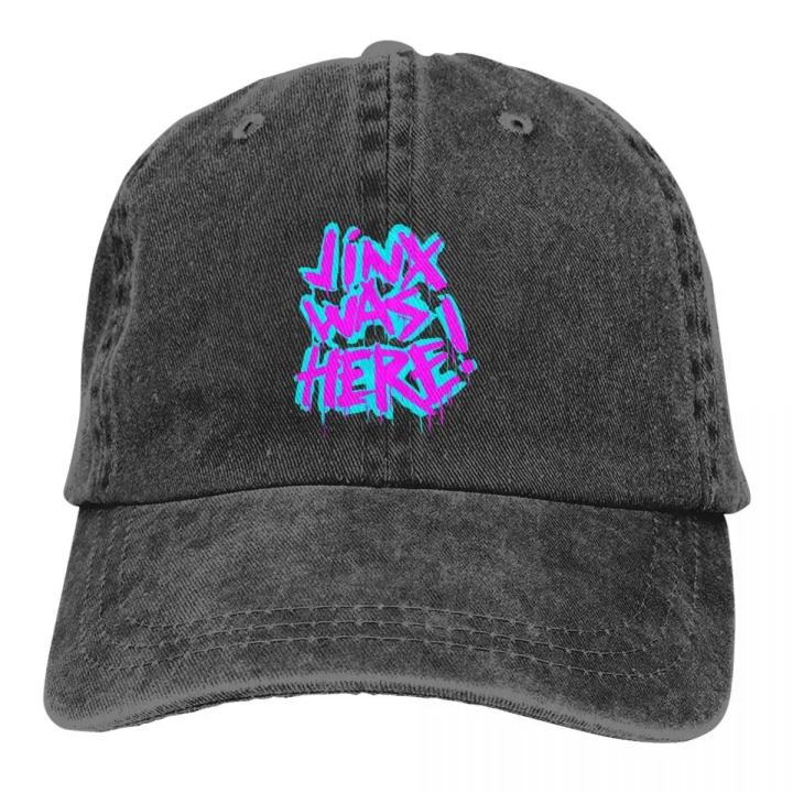 Washed Men's Baseball Cap JINX WAS HERE Cool Trucker Snapback Cowboy ...