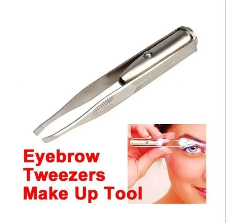 NEW 1 Pcs Led Eyebrow Tweezers Stainless Steel Face Eyebrow Design ...