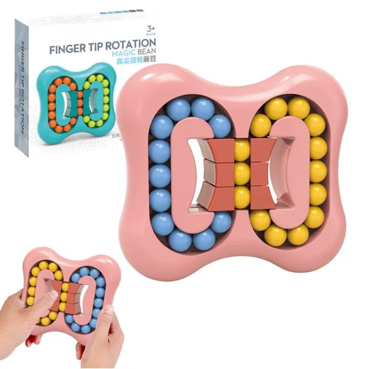 Magic Bean Rotating Cube Toy Stress Relief Finger Spinning Puzzle Cube ...