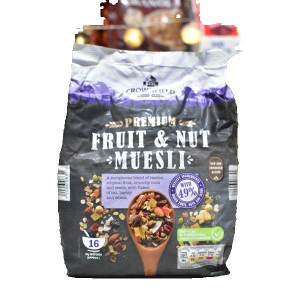 Crownfield Muesli Fruit & Nut 750G Oats Uk 45% Dried Fruit premium ...