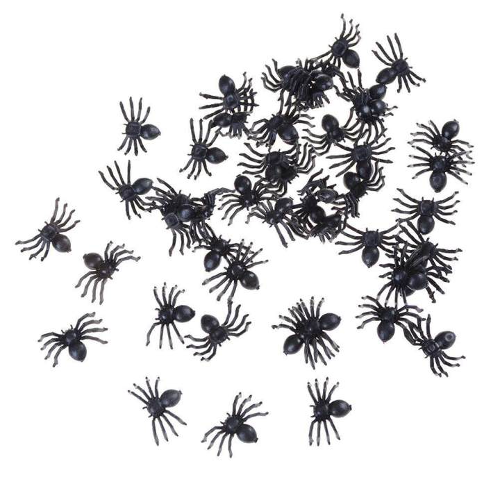 50pcs Small Black Plastic Fake Spider Toys Halloween Funny Joke Prank Props Daraz.lk