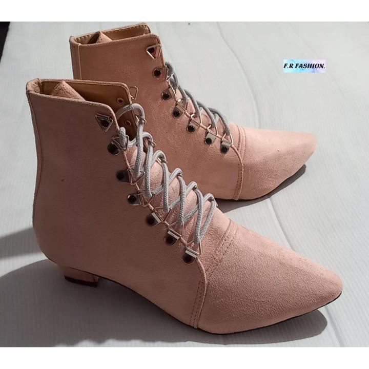 Lace boot with heel. | Daraz.lk