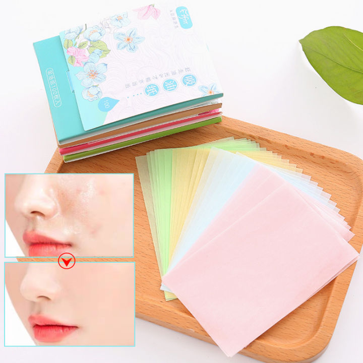 100 Pcs/pack Oil Blotting Paper Facial Oil Control Sheets Portable ...