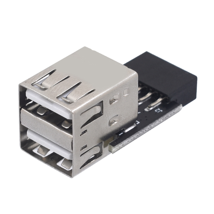 9Pin to 2 Port USB Adapter Connector PC Internal Motherboard 9Pin to ...
