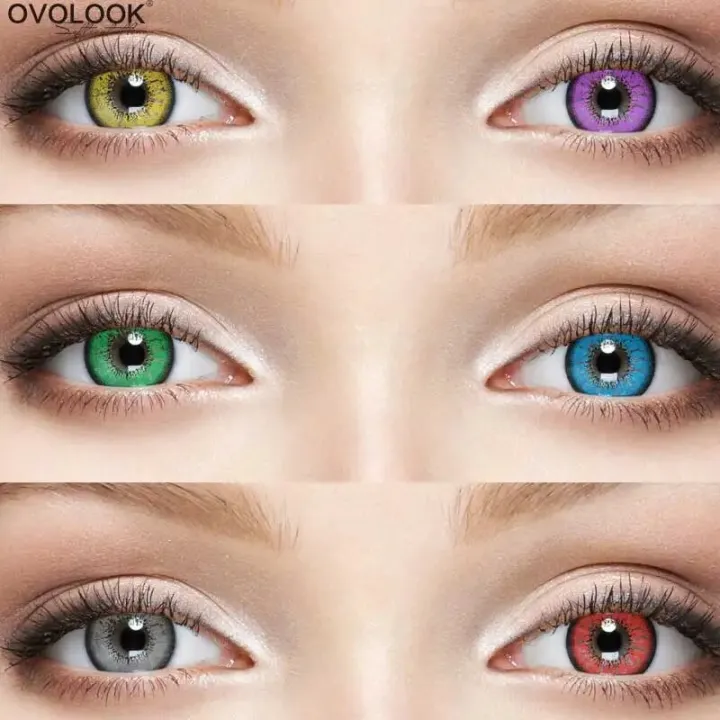 OVOLOOK-1 Pair Cosplay Lenses Colored Lenses for Eyes 10 Tone Contact ...