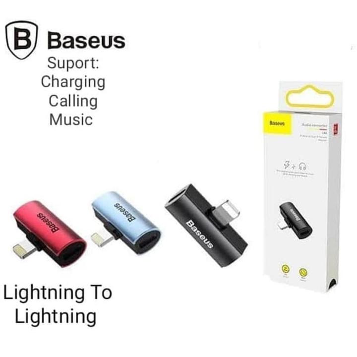 Baseus Audio Converter L46 Adapter from Lightning Male to 2x Lightning ...