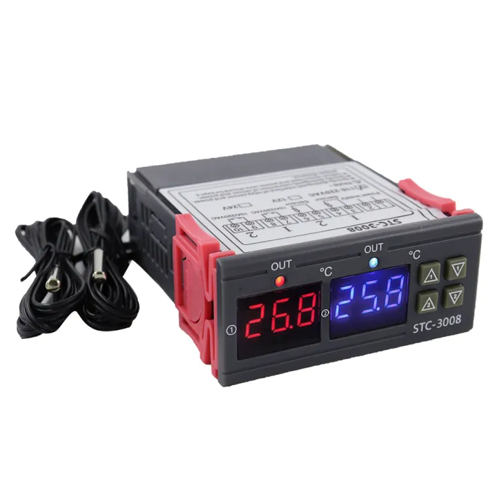 Stc-3008 Dual Digital Temperature Controller Two Relay Output 12v 24v ...