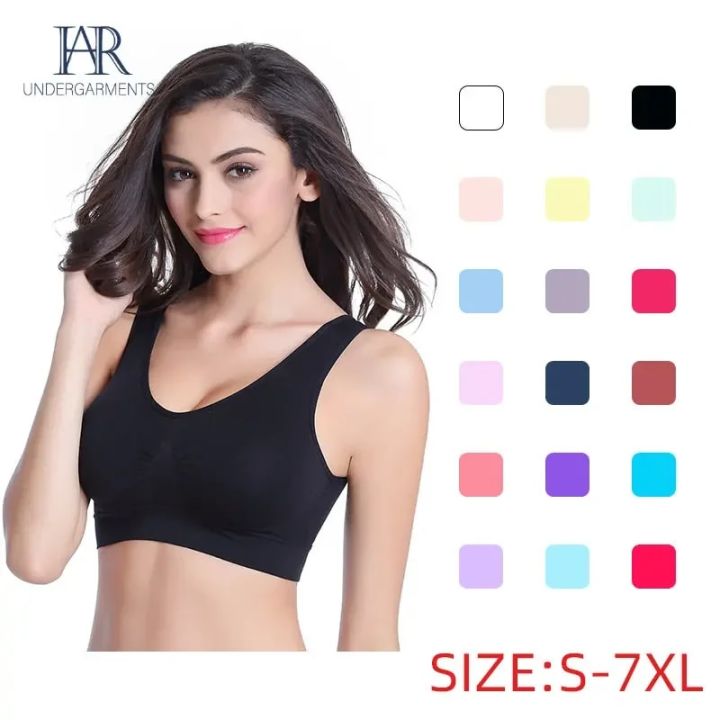 Large Size Sports Bra Without Steel Ring Seamless One Piece Thin Sports Yoga Underwear Bra S/7XL ...