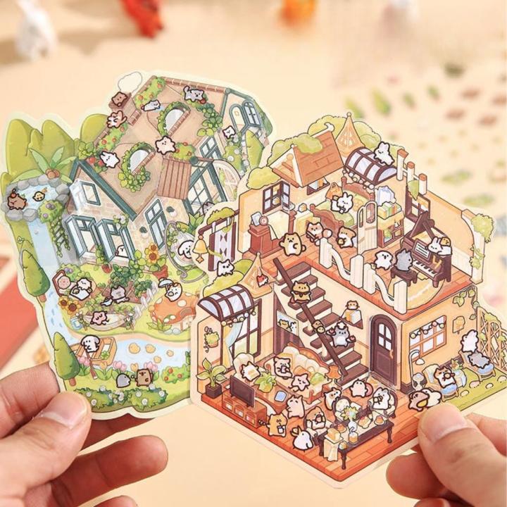 Colorful Stickers Decorative Miniature Scene Visual Cartoon Landscaping ...