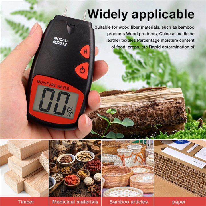 Timber Digital Moisture Meter Paper Water Contain Tester Damp Detector ...