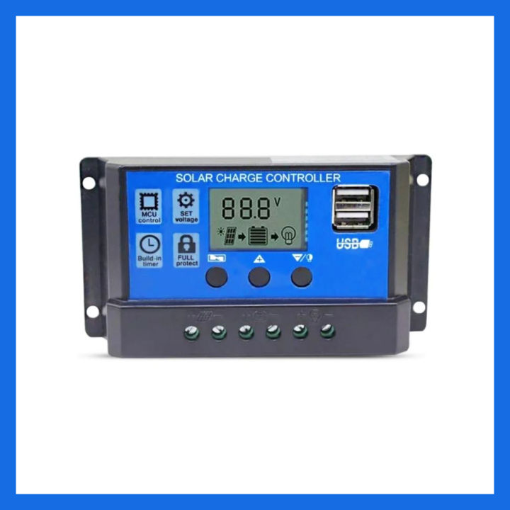 Solar Charge Controller 10A 20A 30A 12V/24V LCD display, PWM 5V Output ...