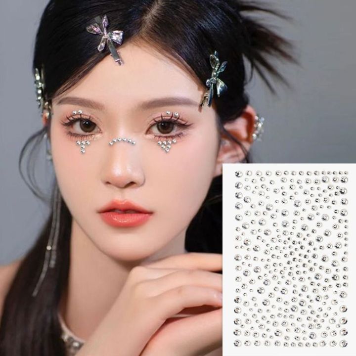 Golden Face Jewels Y2K Style Music Festival Body Glittery Gem Makeup ...