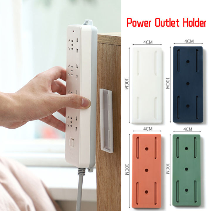 Wall-Mounted Sticker Punch-Free Plug Power Outlet Holder Removable ...