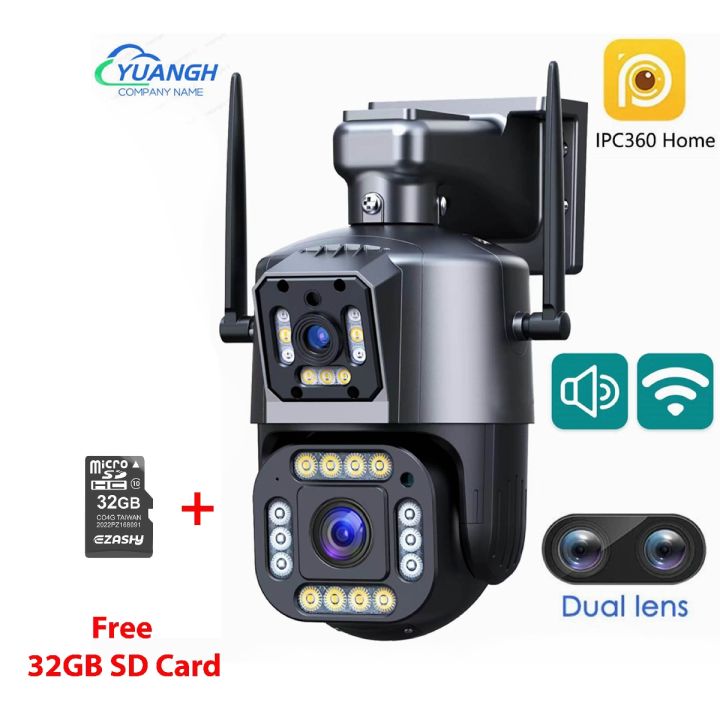 Security Camera Outdoor,10X Optical Hybrid Zoom/3 Lens Surveillance ...