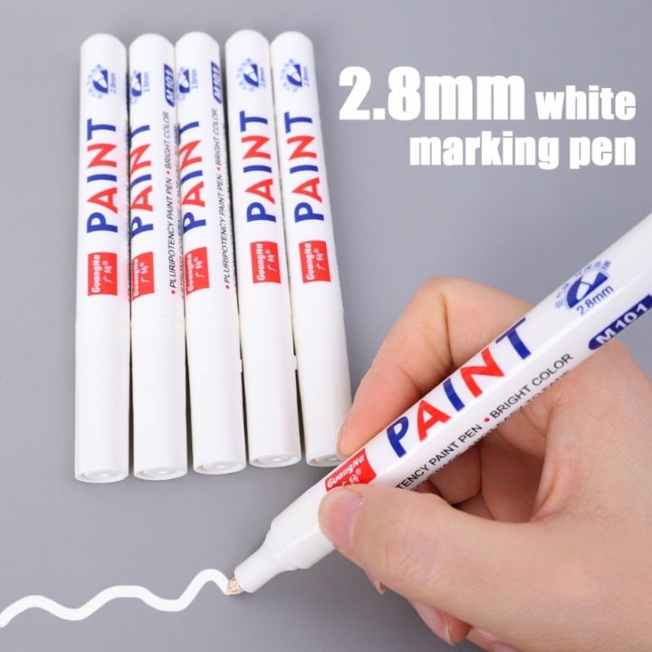2.8mm White Marker Pen Oily Waterproof Pens DIY Graffiti Sketching ...