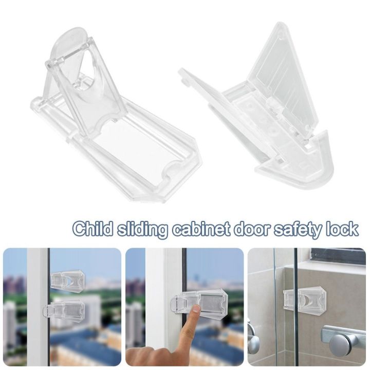 Multifunctional Transparent Sliding Door Lock Self-adhesive Anti-pinch ...