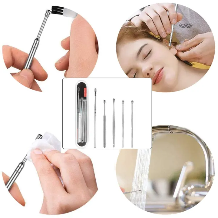 New Innovative Spring Ear Wax Cleaner Tool,5-Piece Earwax Removal kit ...