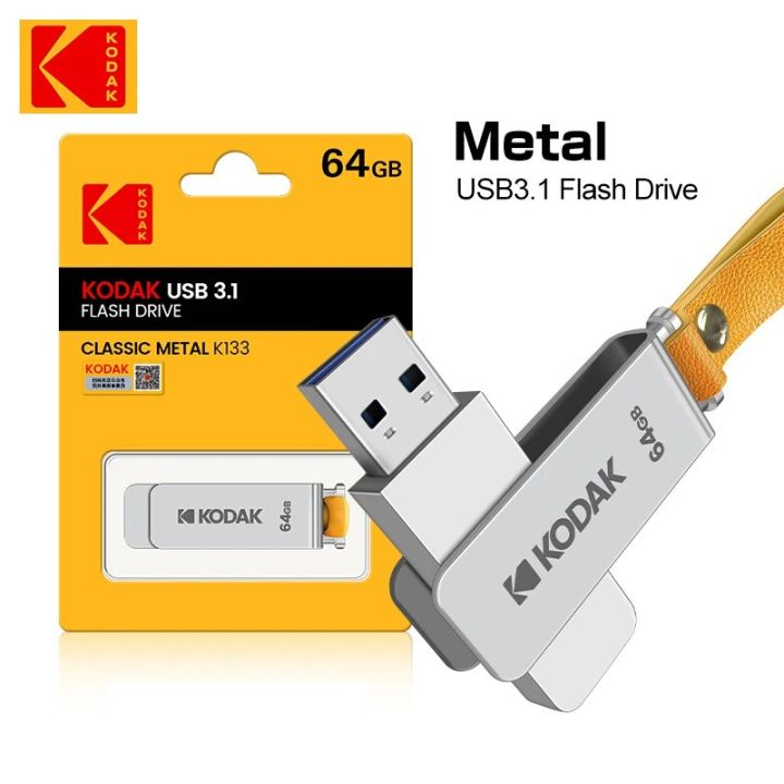 Kodak Rotating USB3.1 Metal USB Flash Drive 64GB 128GB 256GB Lanyard ...