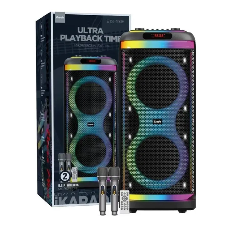 Brodu BTS-1995 Dual 10" Supper Bass Portable Wireless Bluetooth Speaker ...
