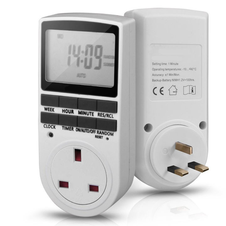 Digital Mains Timer Plug Socket LCD Display - White | Daraz.lk