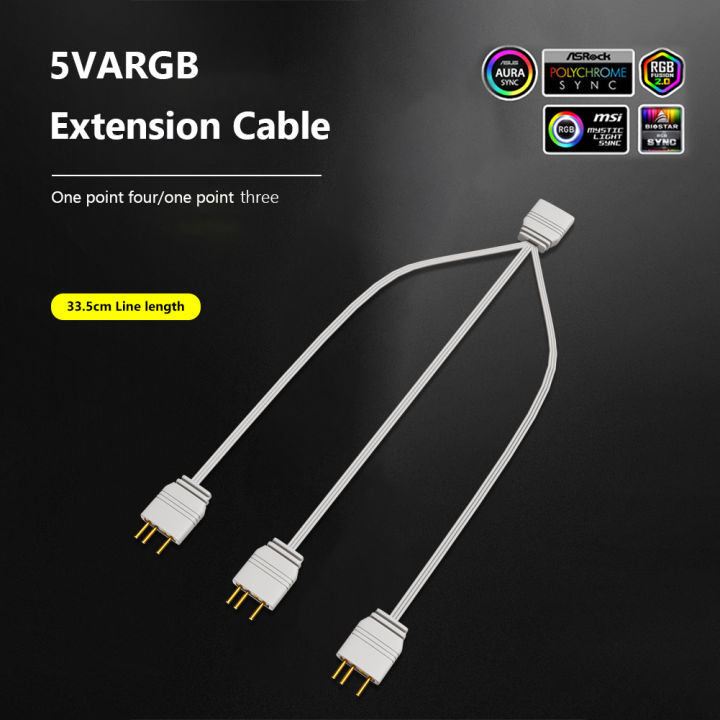 Coolmoon Argb Splitter 5v 3 Pin 1 To 4/3/2 Mainboard Argb Strip Cooling ...