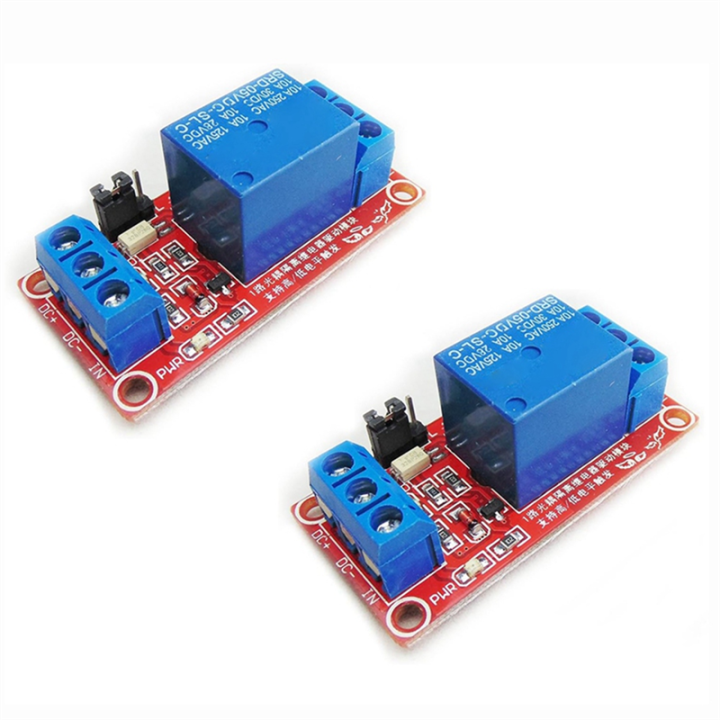 2 PCS 5V One Channel Relay Switch with Optocoupler Isolation Support High Low Level Trigger ...