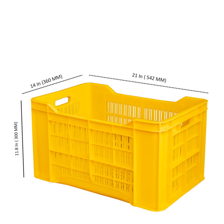 Food Grade Plastic Crate (Meshed) with 44 LTR Storage Capacity and 25 ...
