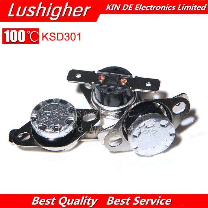 5PCS KSD301 100 Degree 10A 250V Normal Close Temperature Controlled ...