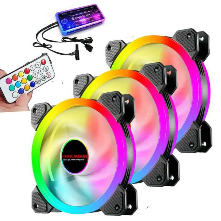 Aura Sync 120mm Addressable RGB PC Case LED Fans with Controller for ...