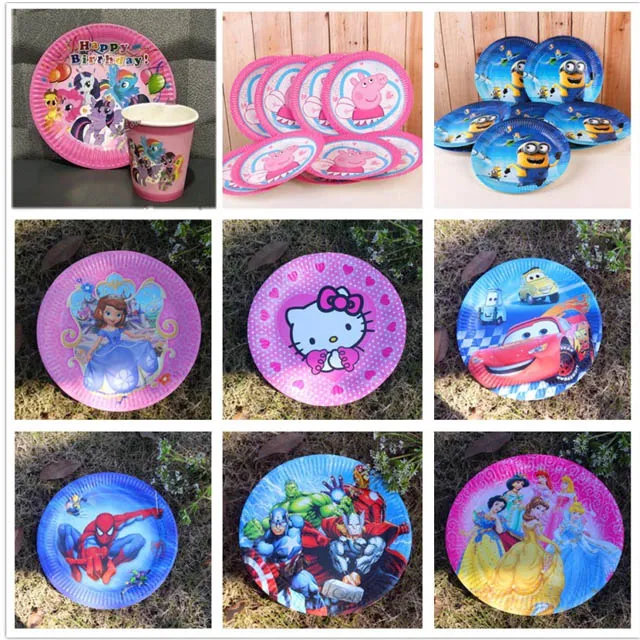 Theme Plate Disposable Paper Plate Decorated Plate Birthday Party 10 ...